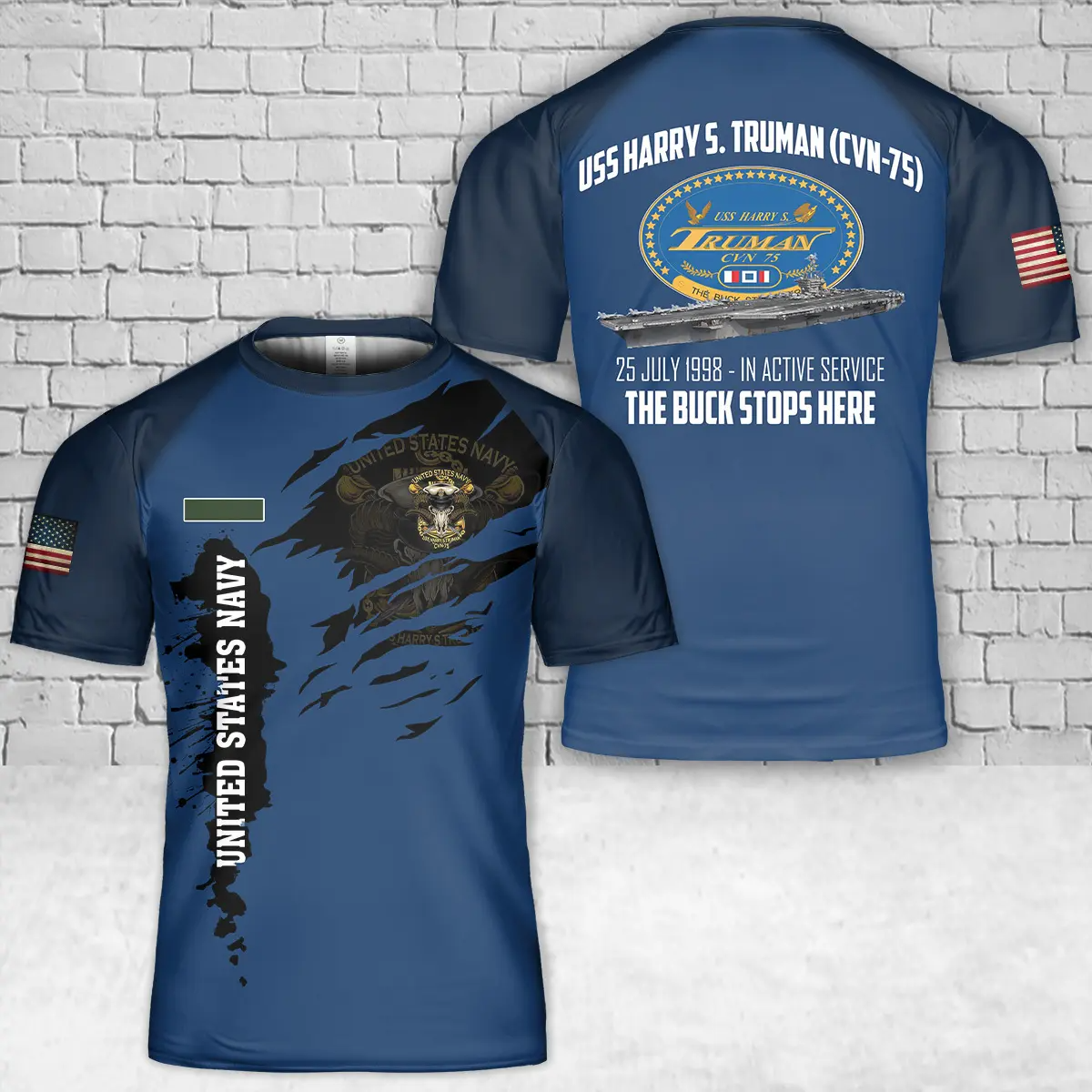 Custom Name US Navy USS Harry S Truman CVN-75 Chief Petty Officer T-Sh ...