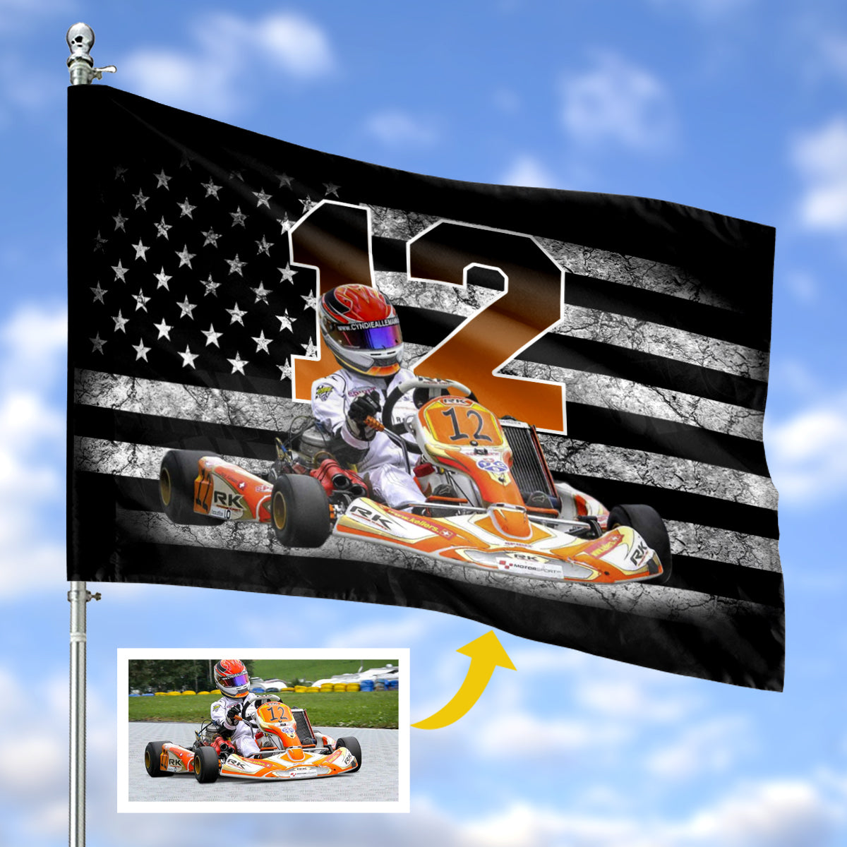 Custom Photo Go Kart Karting House Flag – Merch Gears