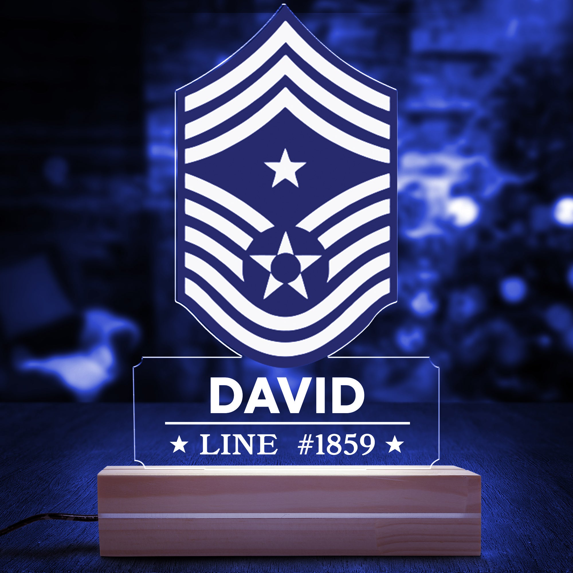 Custom US Air Force Ranks & Insignia Custom Shape Photo Night Light NL ...