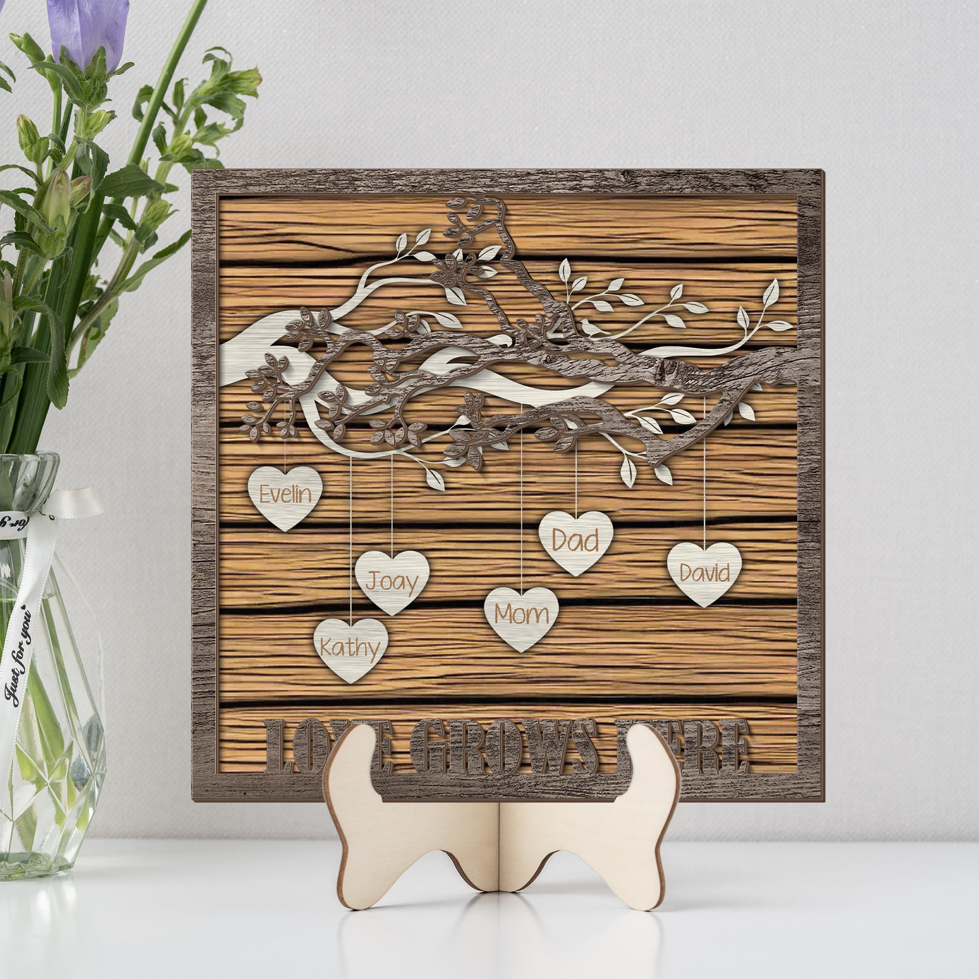 Customized Family Tree Custom Shape 2-layer Wooden Sign – Merch Gears