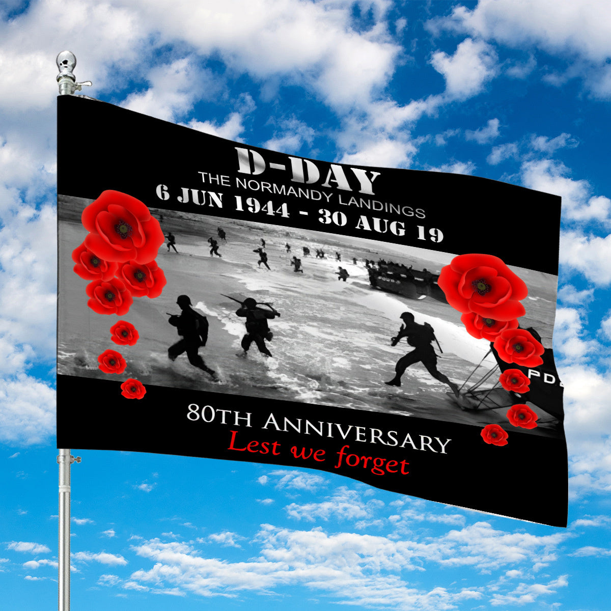 D-Day Normandy 80th Anniversary House Flag – Merch Gears