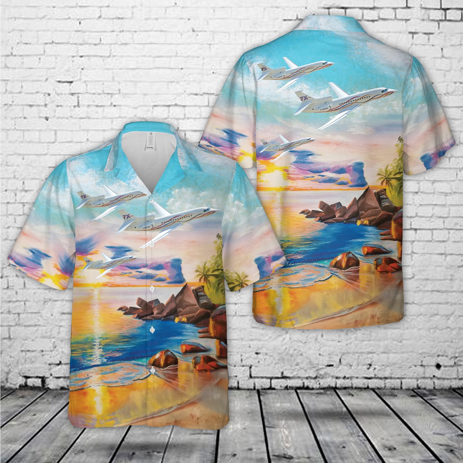 Dassault Falcon 7X Business aircraft Hawaiian Shirt – Merch Gears