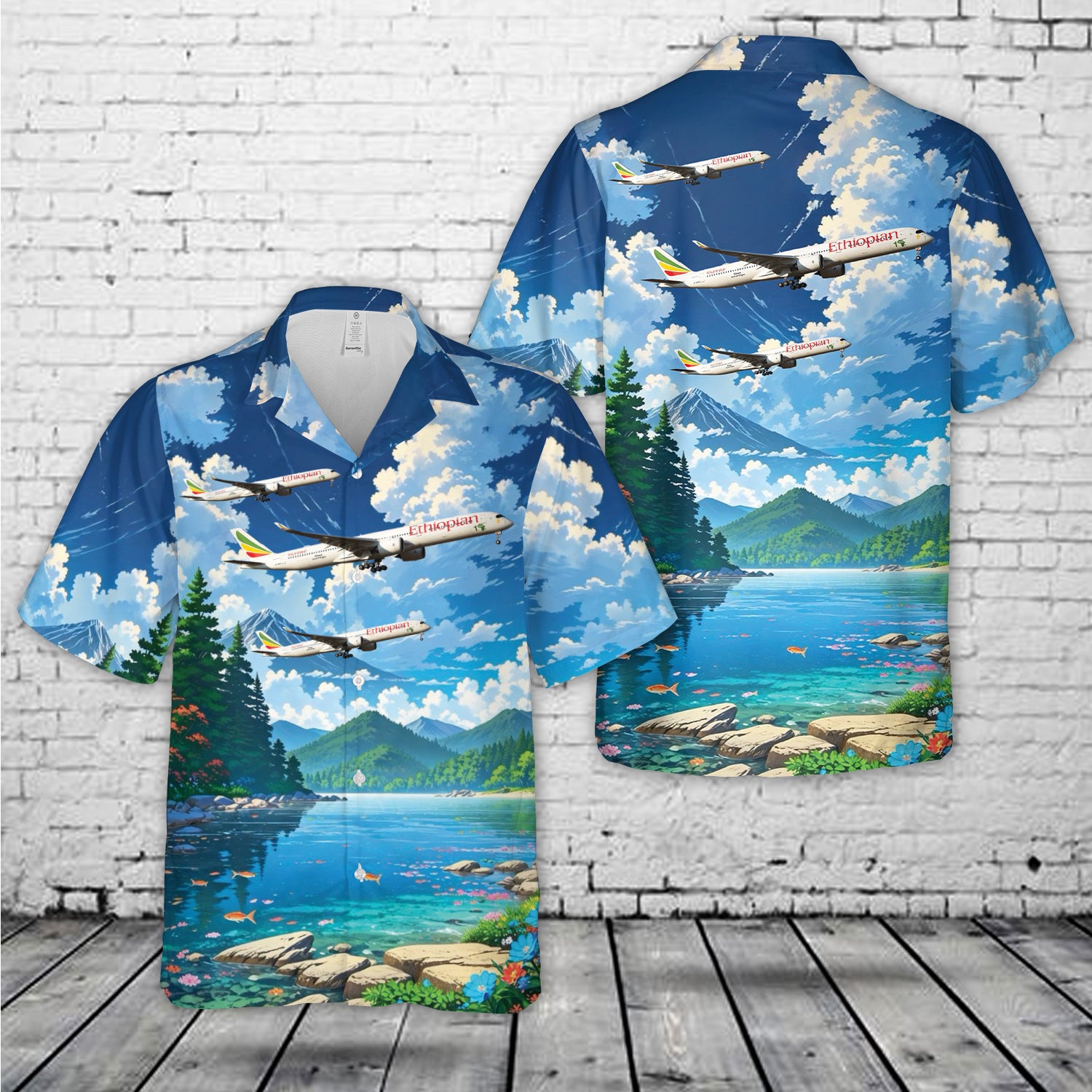 Ethiopian Airlines Airbus A350-1041 Hawaiian Shirt – Merch Gears