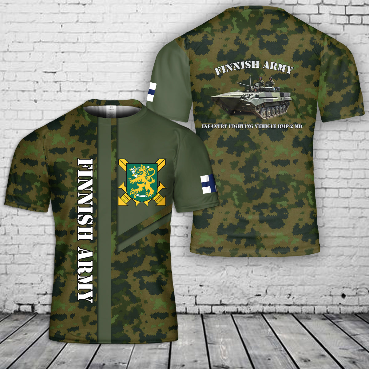 Finnish army Infantry fighting vehicle BMP-2 MD 3D T-Shirt – Merch Gears