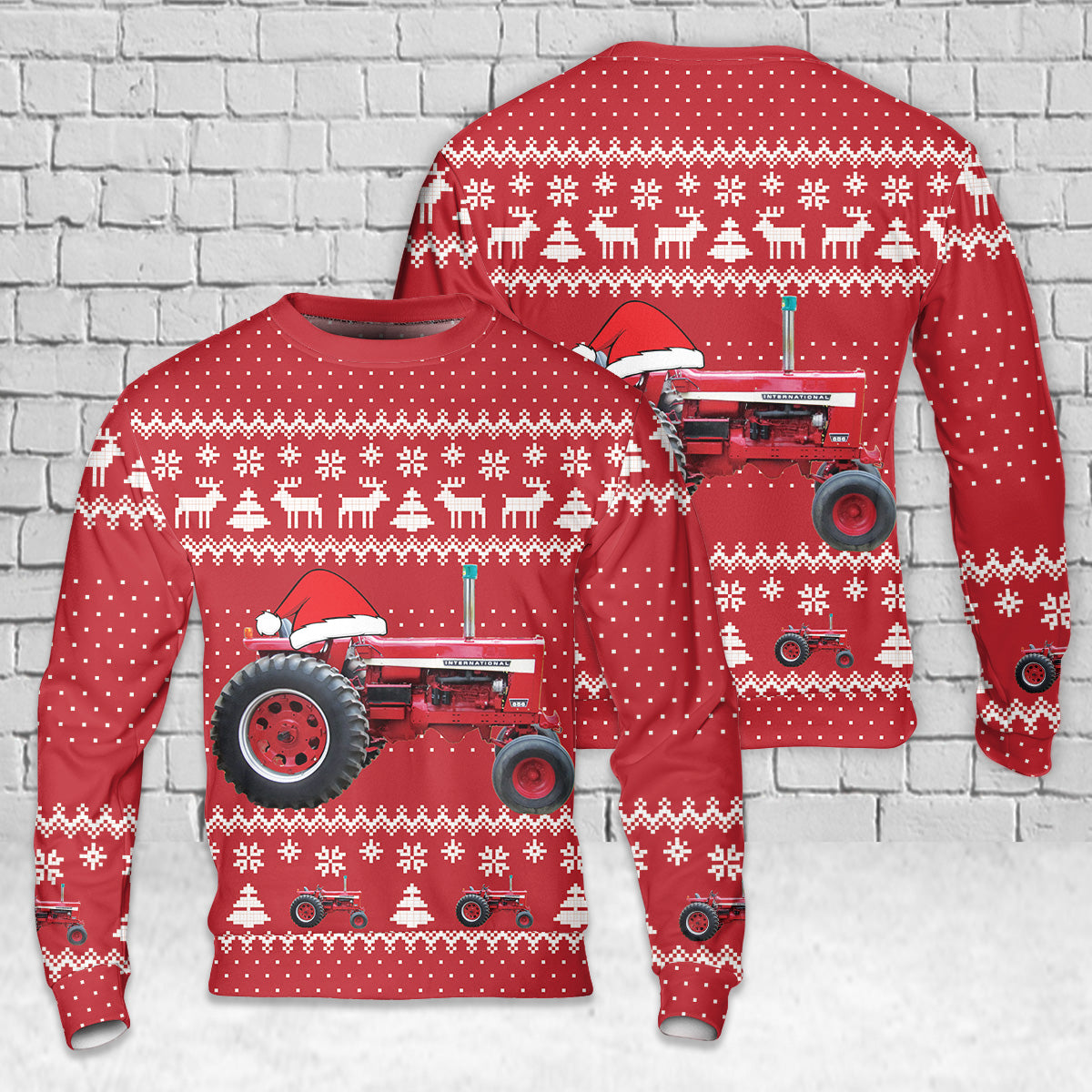 International Harvester 856 Tractor Christmas AOP Sweater – Merch Gears