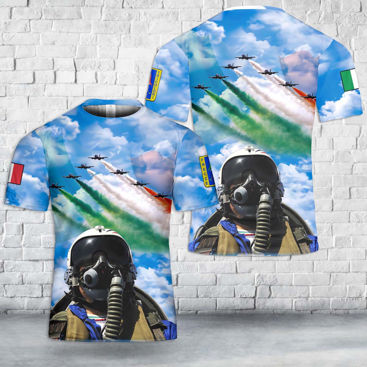 Italian Air Force Frecce Tricolori aerobatic demonstration team T-Shir ...