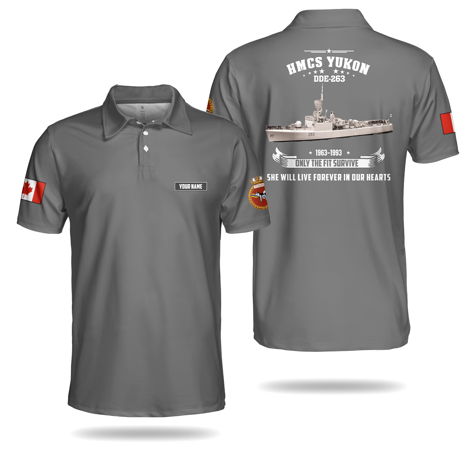 Custom Name Royal Canadian Navy RCN HMCS Yukon (DDE 263) Mackenzie-cla ...