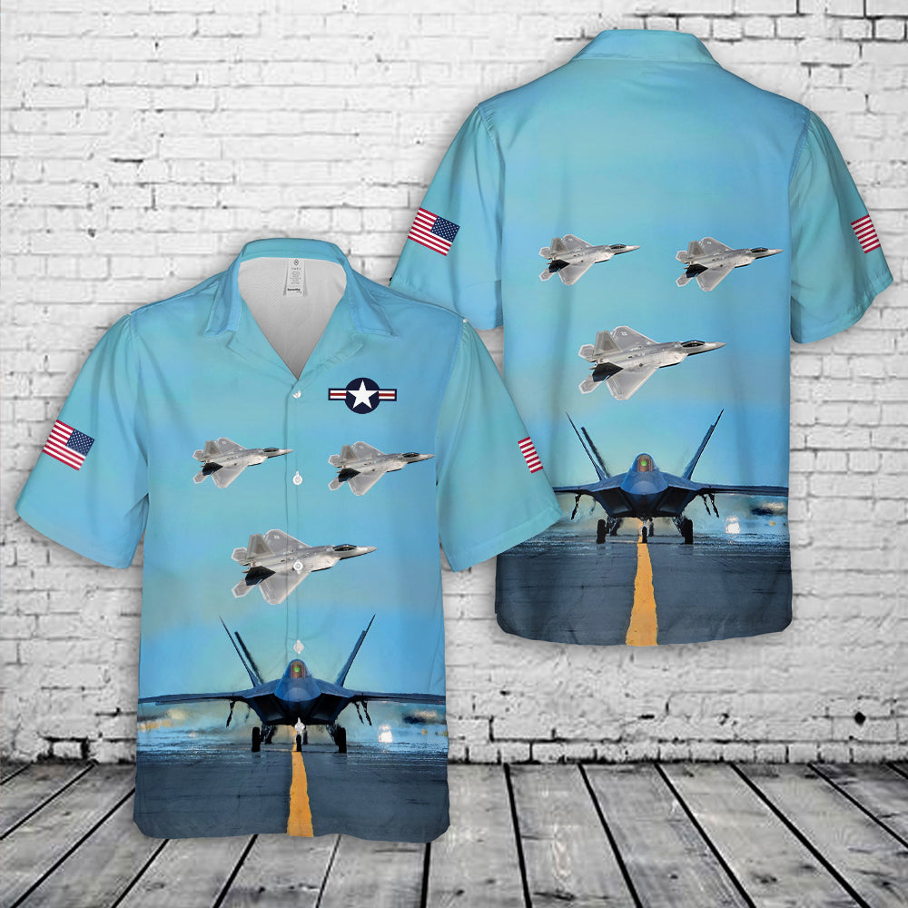 Lockheed Martin F-22 Raptor Hawaiian Shirt – Merch Gears