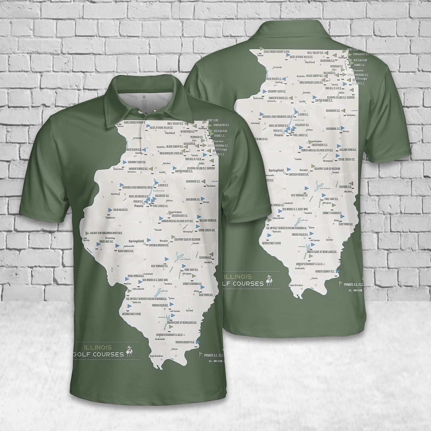 Map Of Illinois Golf Courses Polo Shirt – Merch Gears