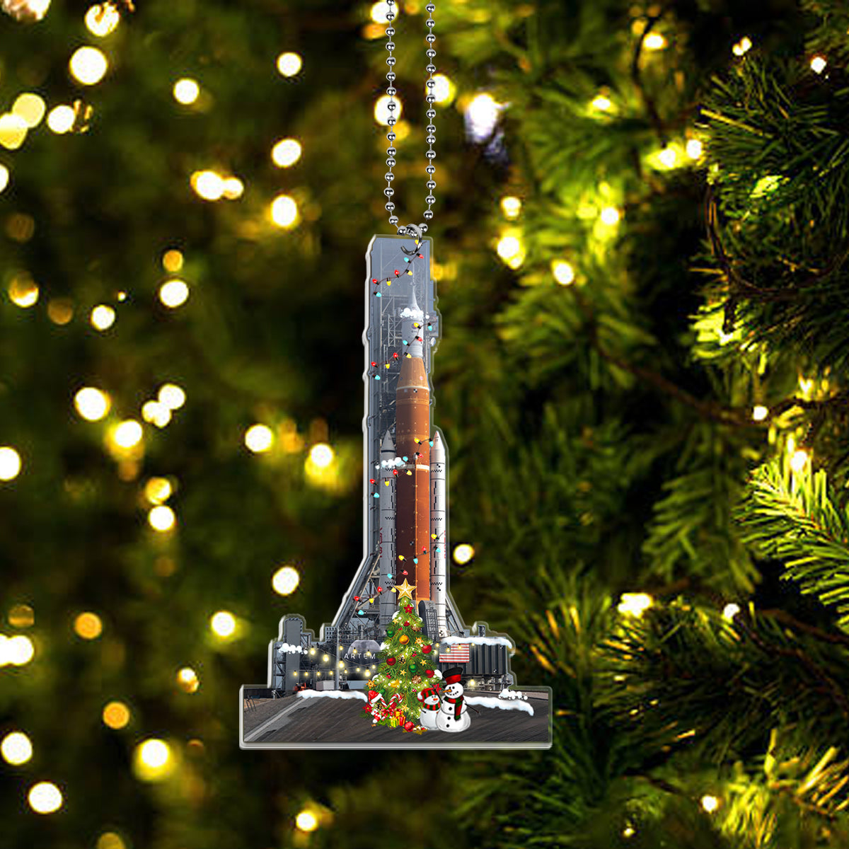 NASA Artemis SLS Moon Rocket Christmas Custom Shape Ornament – Merch Gears