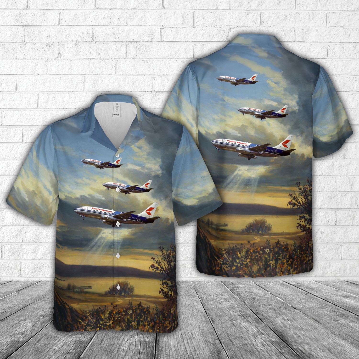 Pacific Western Airlines Boeing 737-275-Adv Hawaiian Shirt – Merch Gears