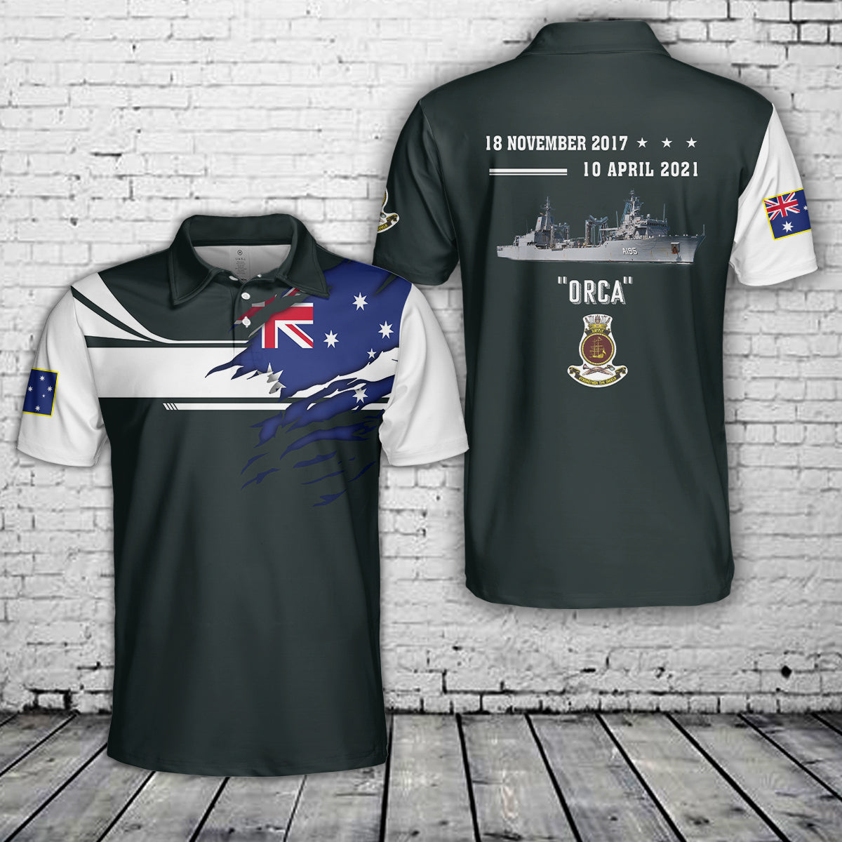 RAN HMAS Supply (A195) Supply-class Replenishment oiler Polo Shirt ...