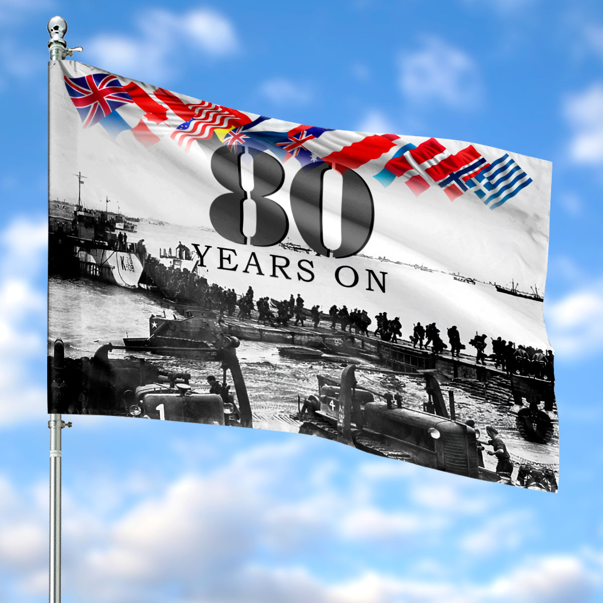 Remembering D-Day 80 Years House Flag – Merch Gears