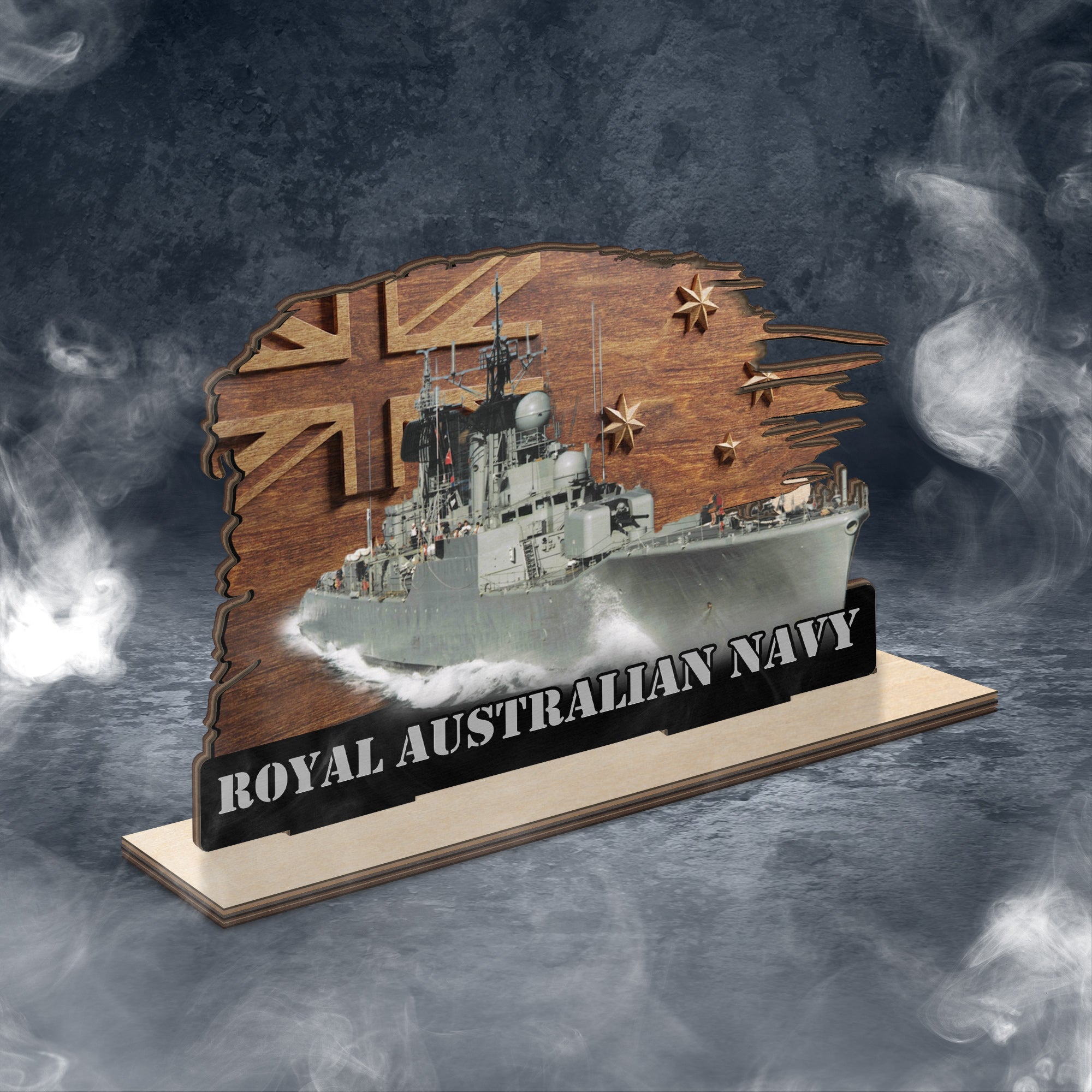 Royal Australian Navy HMAS Derwent (DE 49) Custom Shape Wood Standee ...