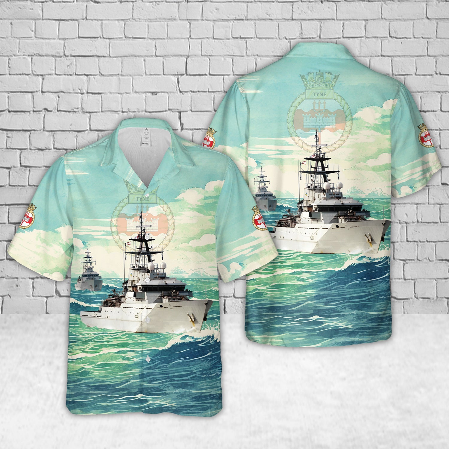 Royal Navy HMS Tyne (P281) Offshore Patrol Vessel Hawaiian Shirt ...