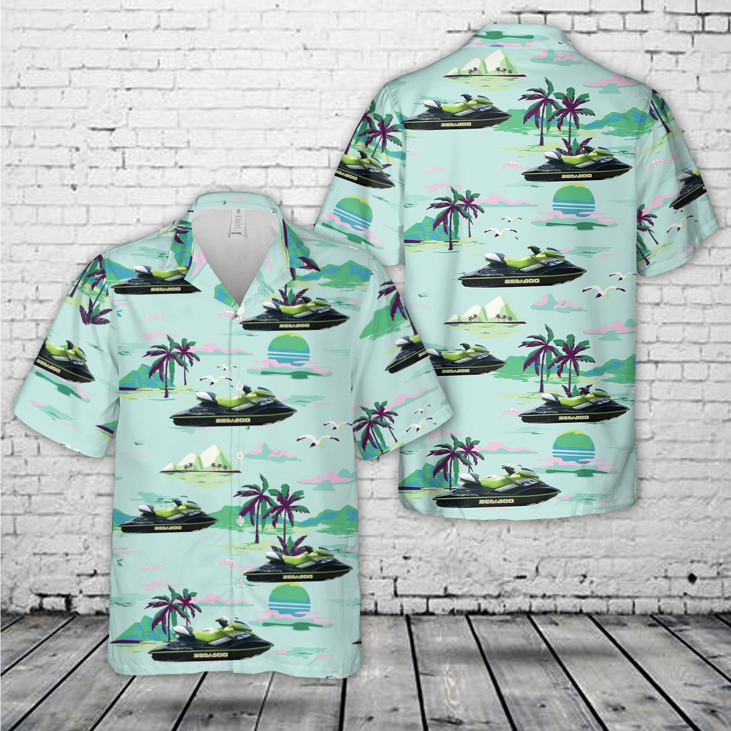 Sea-doo Rxp 215 Supercharged Green-model 2004-2007 Hawaiian Shirt ...