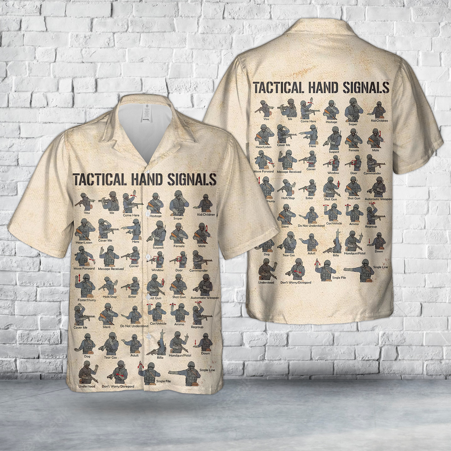 Tactical Hand Signals Hawaiian Shirt – Merch Gears