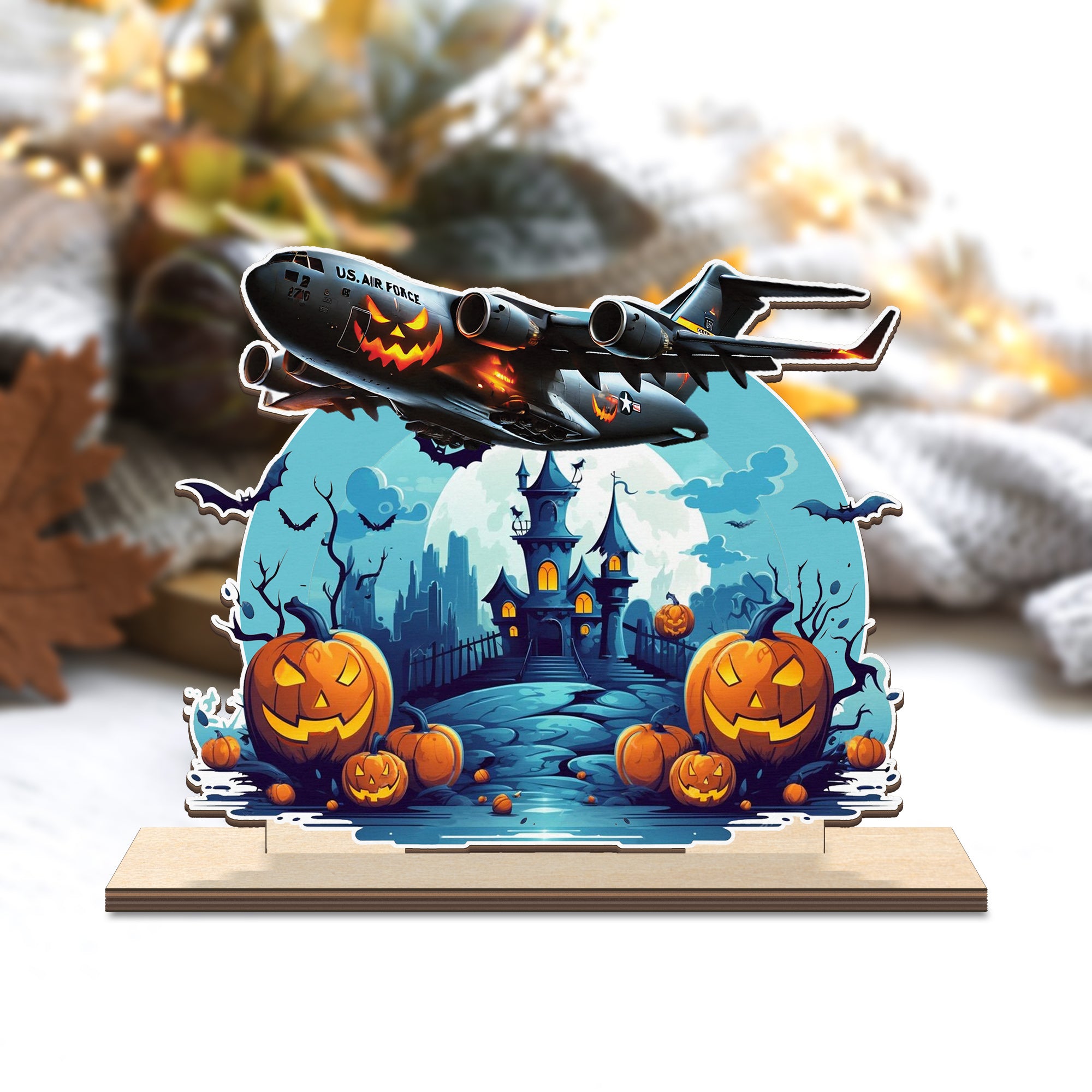US Air Force Boeing C-17 Globemaster III Halloween Custom Shape Wood S ...
