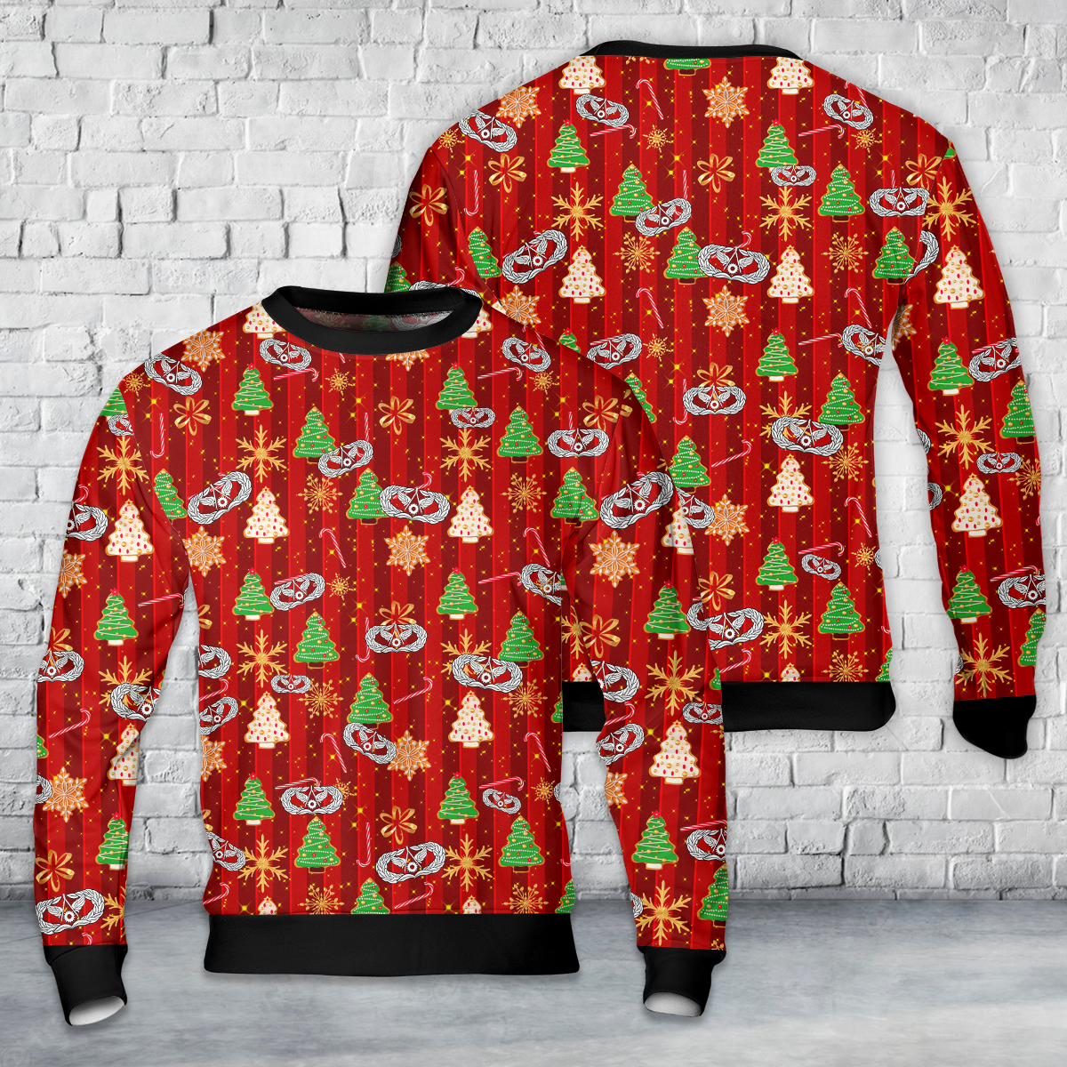 US Air Force Civil Engineer Badge AOP Christmas Sweater – Merch Gears