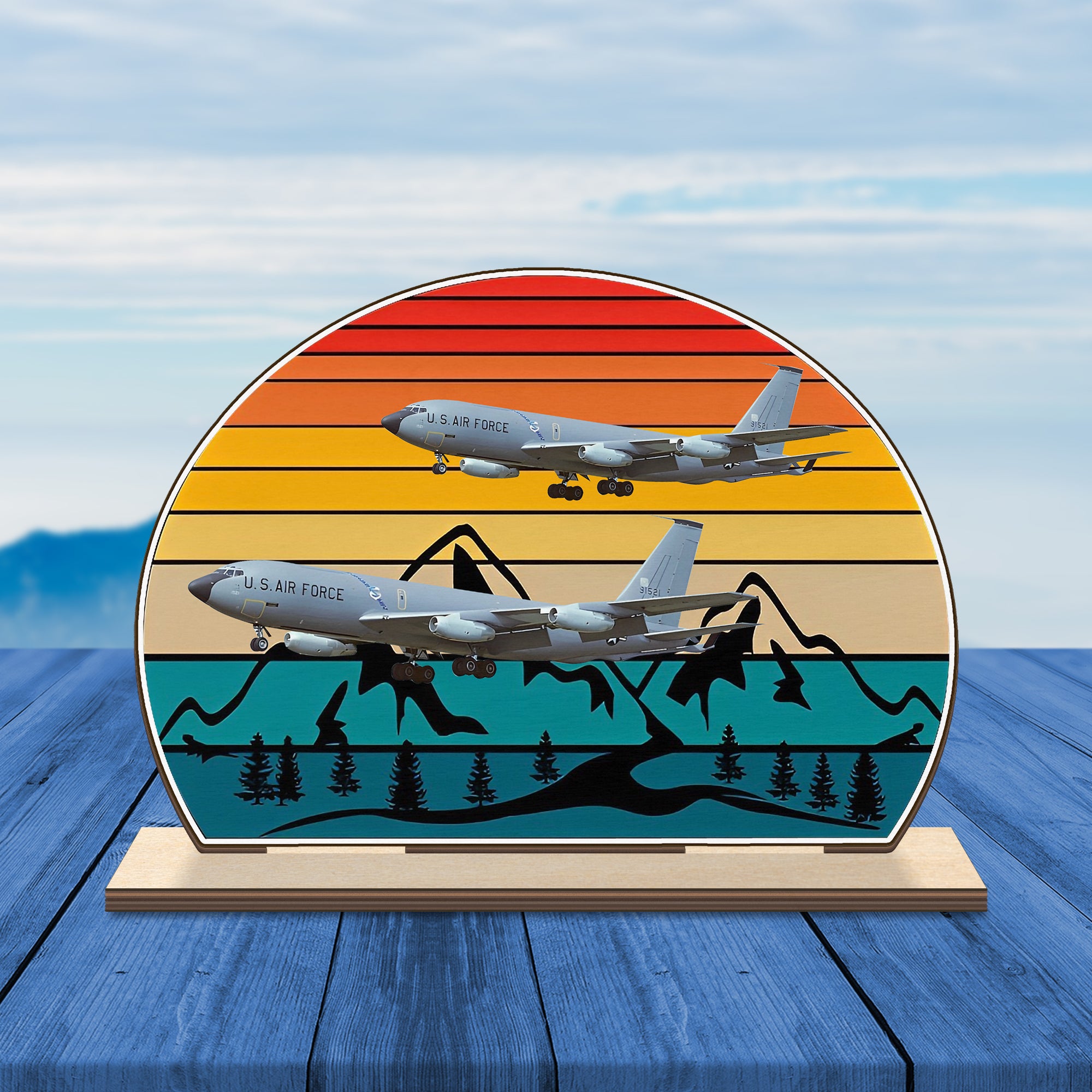 US Air Force KC-135 Stratotanker Custom Shape Wood Standee – Merch Gears