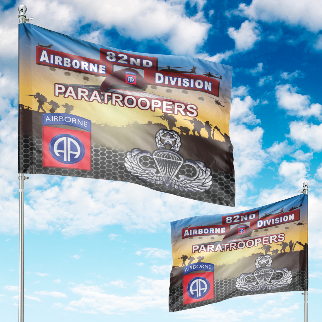 US Army 82nd Airborne Division Paratrooper House Flag – Merch Gears