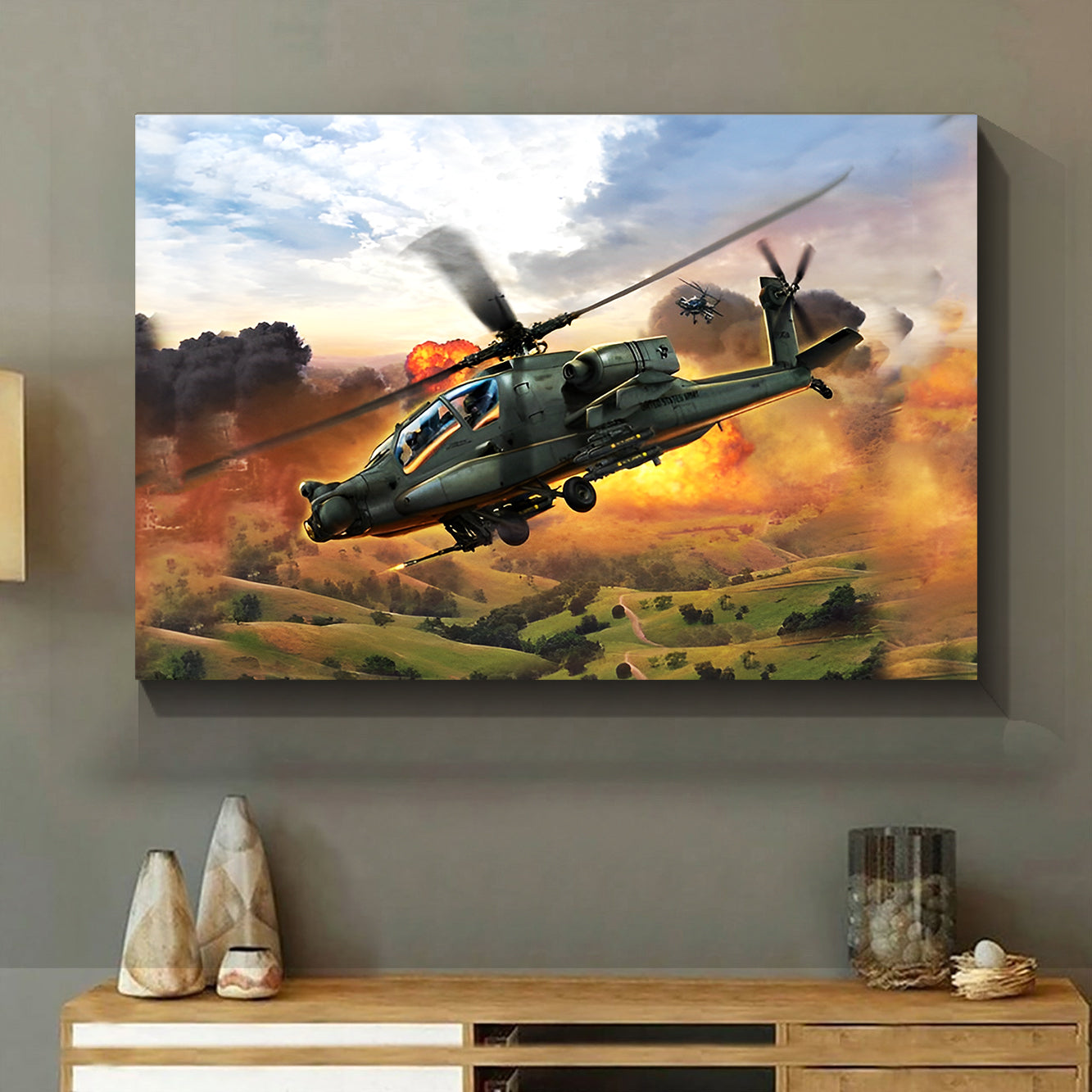 US Army Boeing AH-64 Apache Canvas – Merch Gears