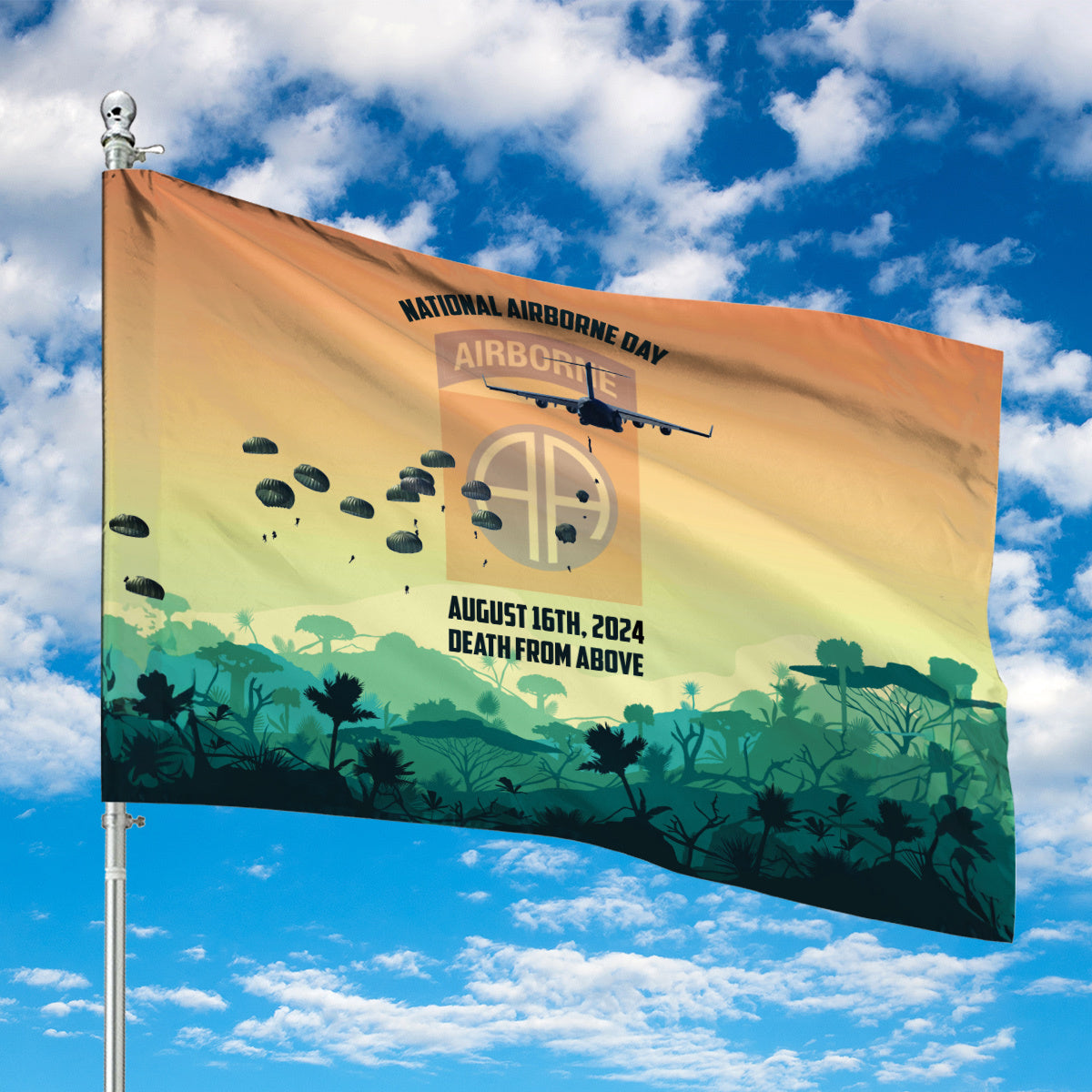 US Army National Airborne Day, 82nd Airborne Division House Flag ...