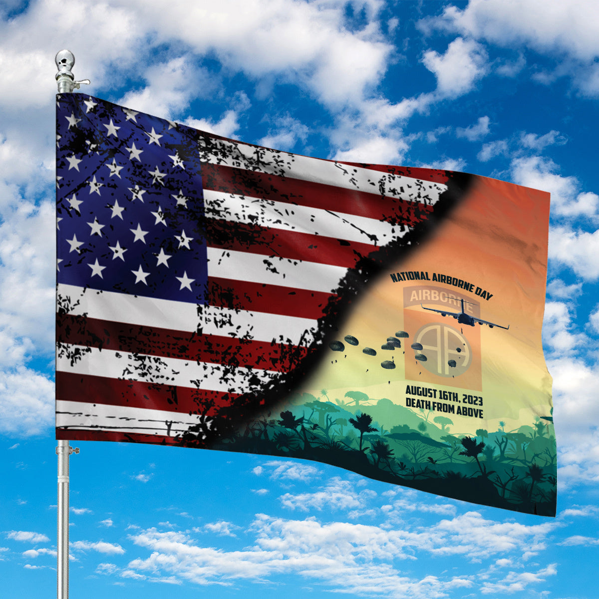 US Army National Airborne Day, 82nd Airborne Division House Flag ...