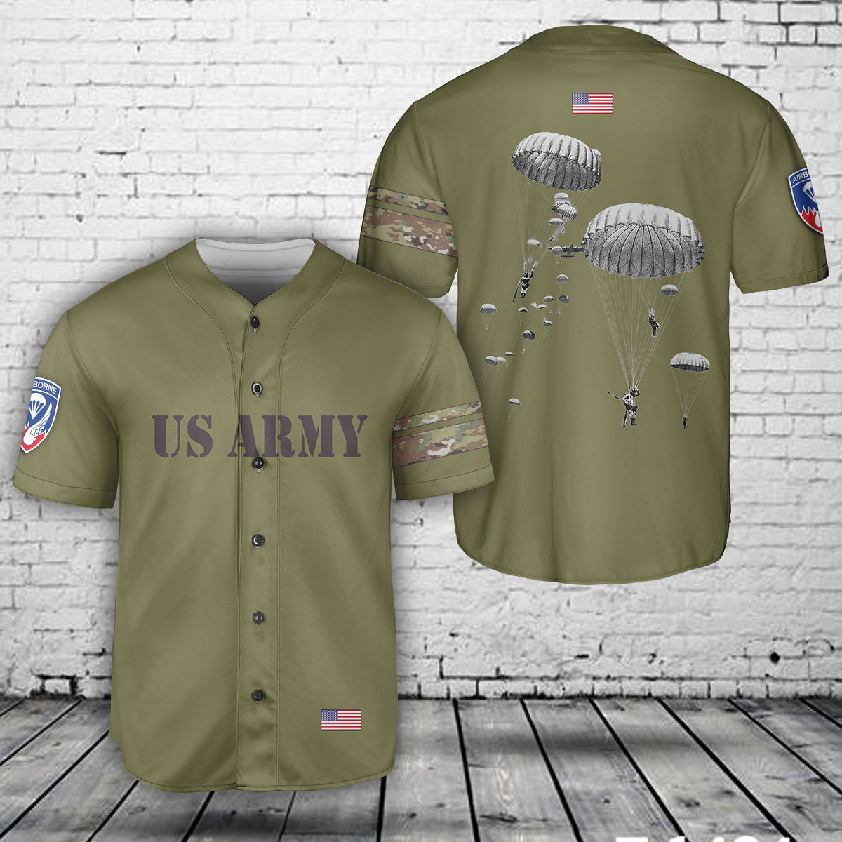 US Army Paratroopers 187th Infantry Parachute Baseball Jersey – Merch Gears