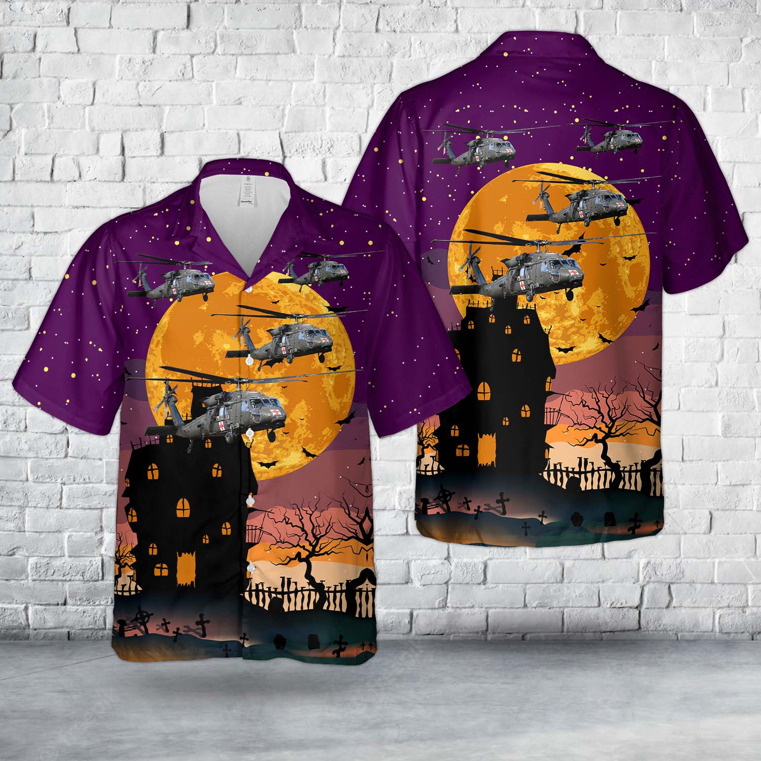 US Army Sikorsky UH-60 Blackhawk Medevac Halloween Hawaiian Shirt ...