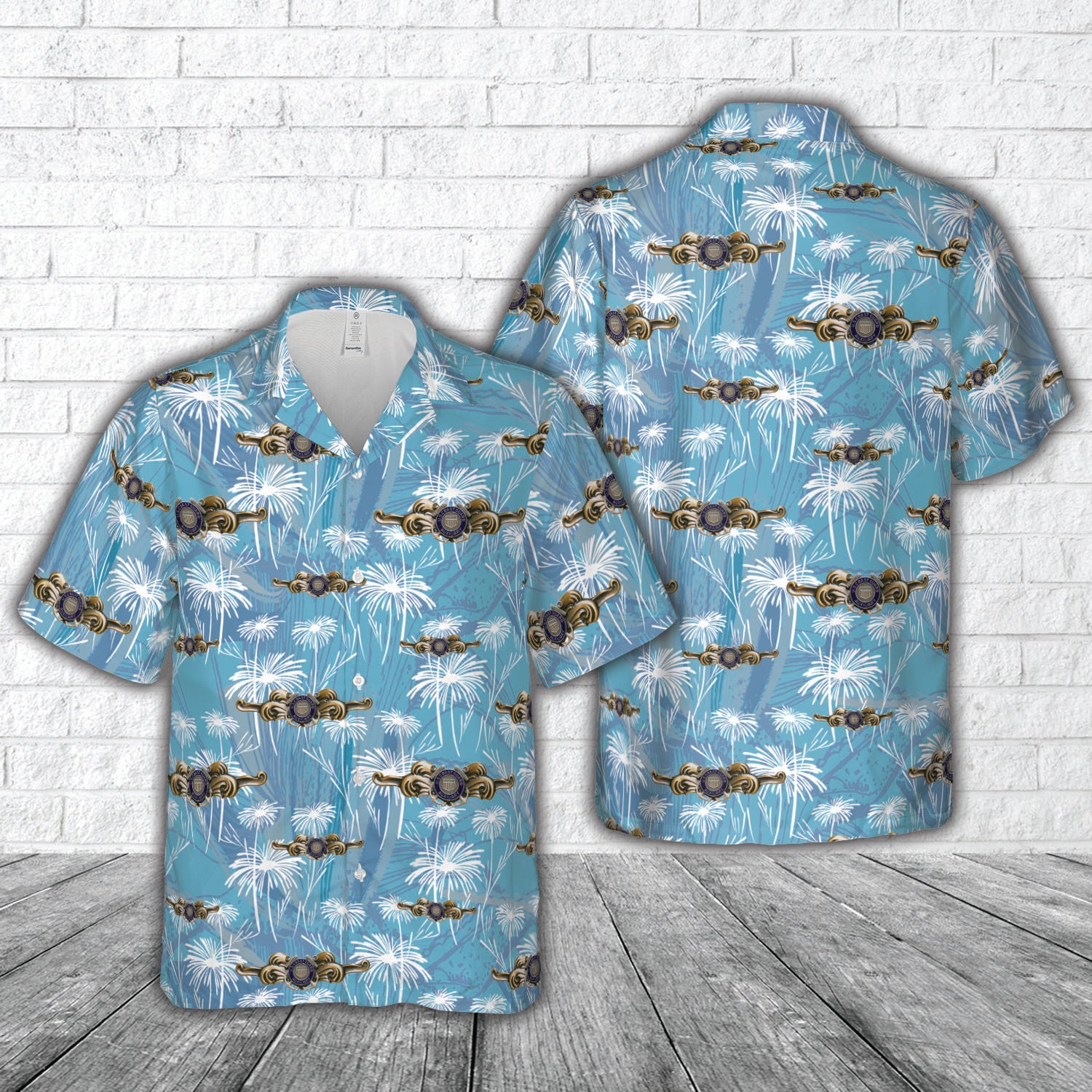 US Coast Guard Cutterman insignia - auxiliary Hawaiian Shirt – Merch Gears