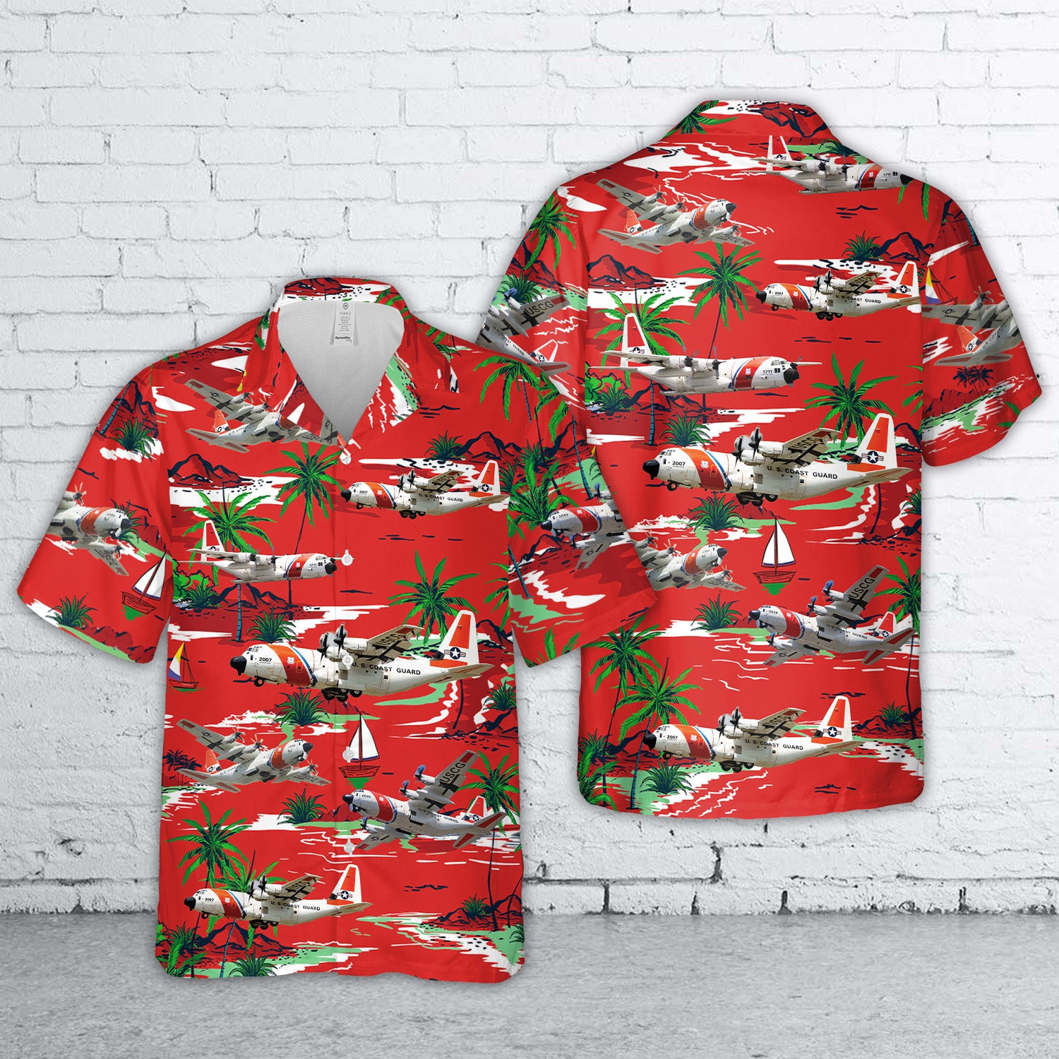 US Coast Guard Lockheed HC-130J Hercules Hawaiian Shirt – Merch Gears