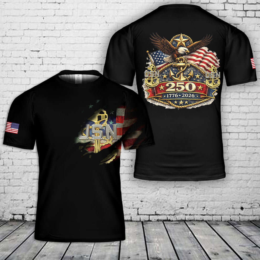 US Navy Chief 250th Anniversary 3D T-Shirt – Merch Gears