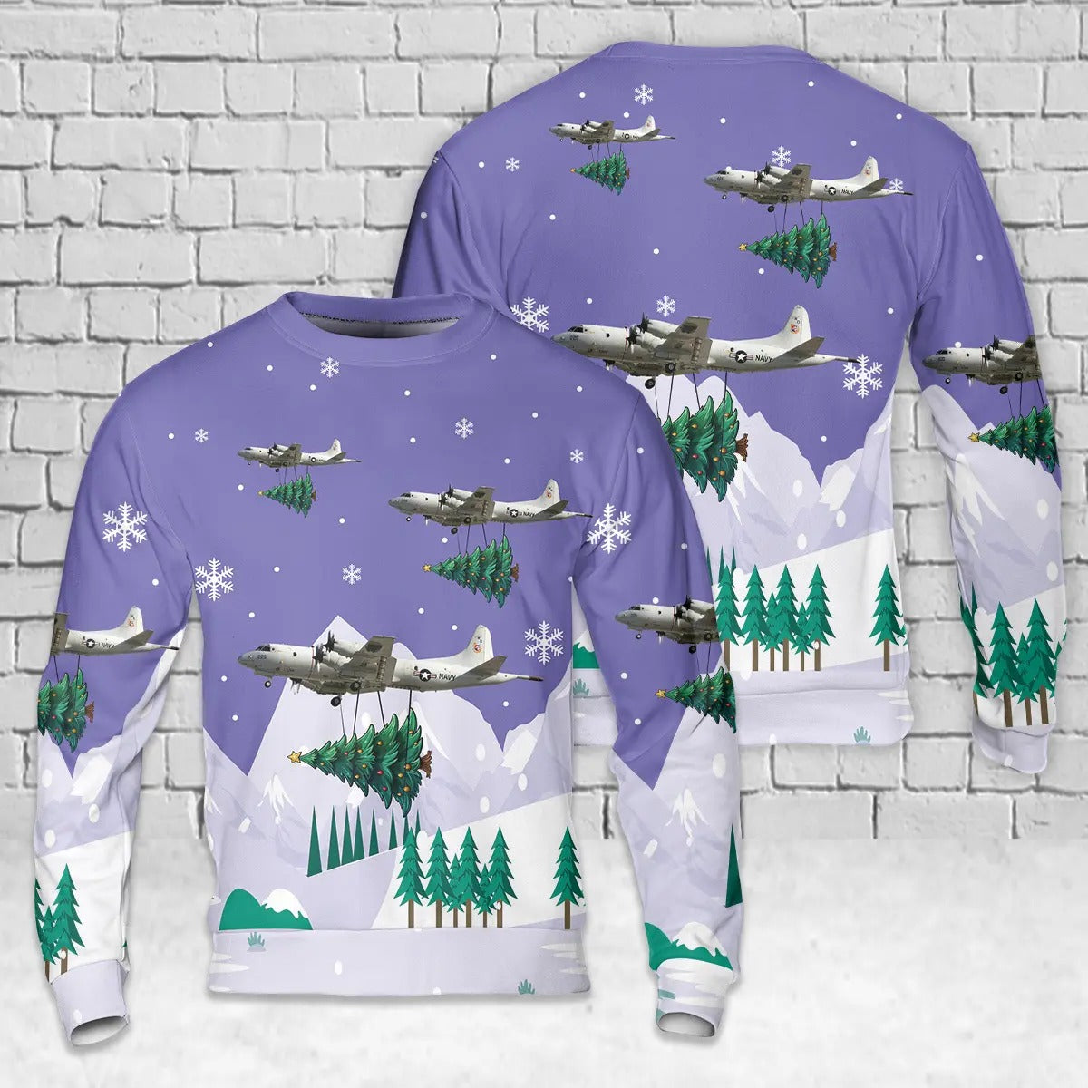 US Navy Lockheed P-3C Orion AOP Christmas Sweater – Merch Gears
