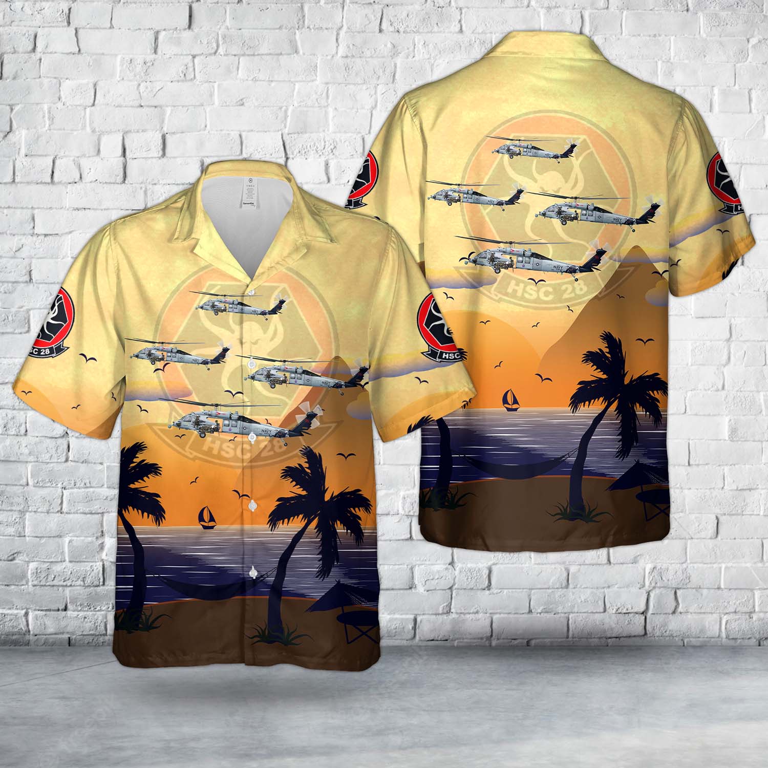 US Navy MH-60S "Armed Helo" Of HSC-28 "Dragon Whales" Hawaiian Shirt ...