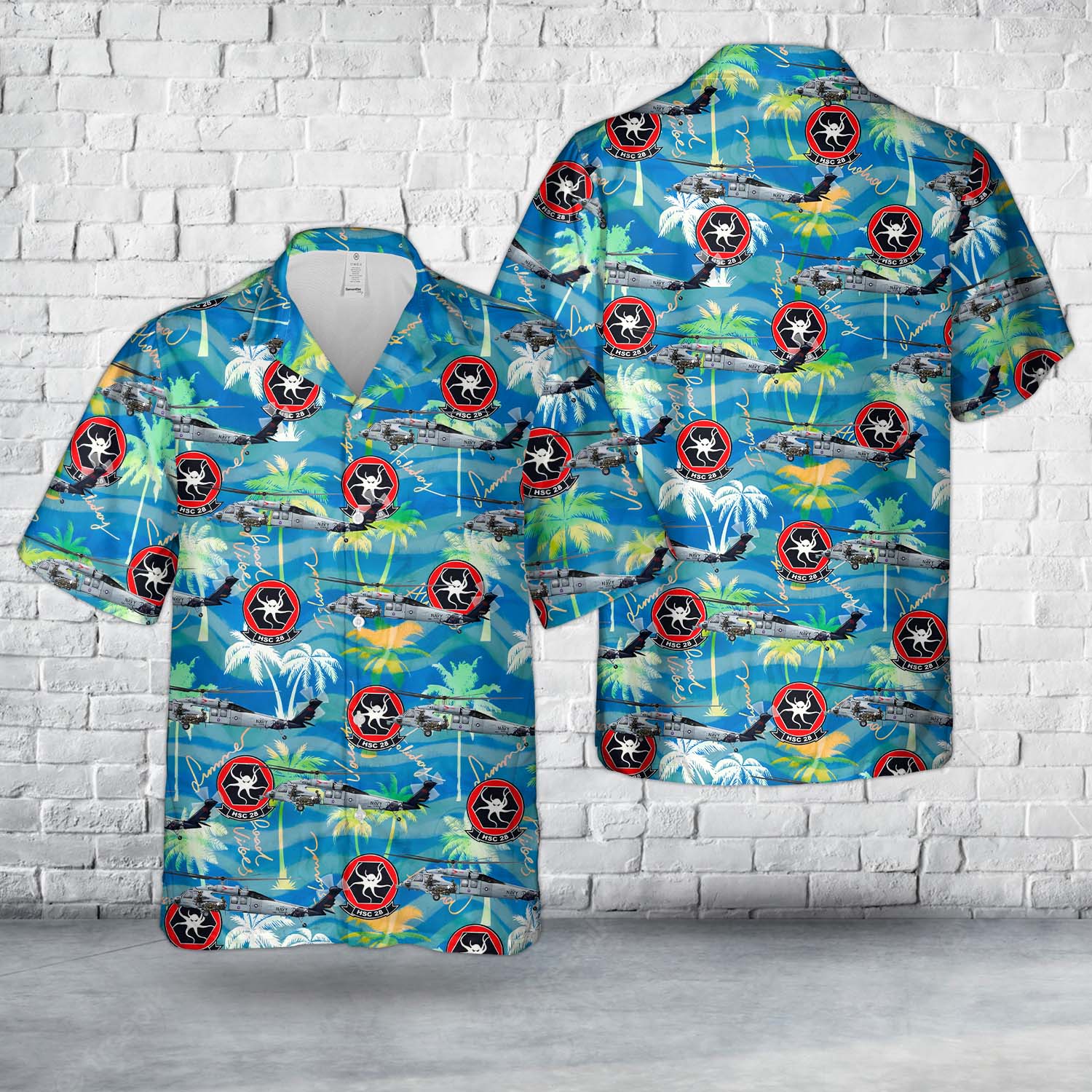 US Navy MH-60S "Armed Helo" Of HSC-28 "Dragon Whales" Hawaiian Shirt ...