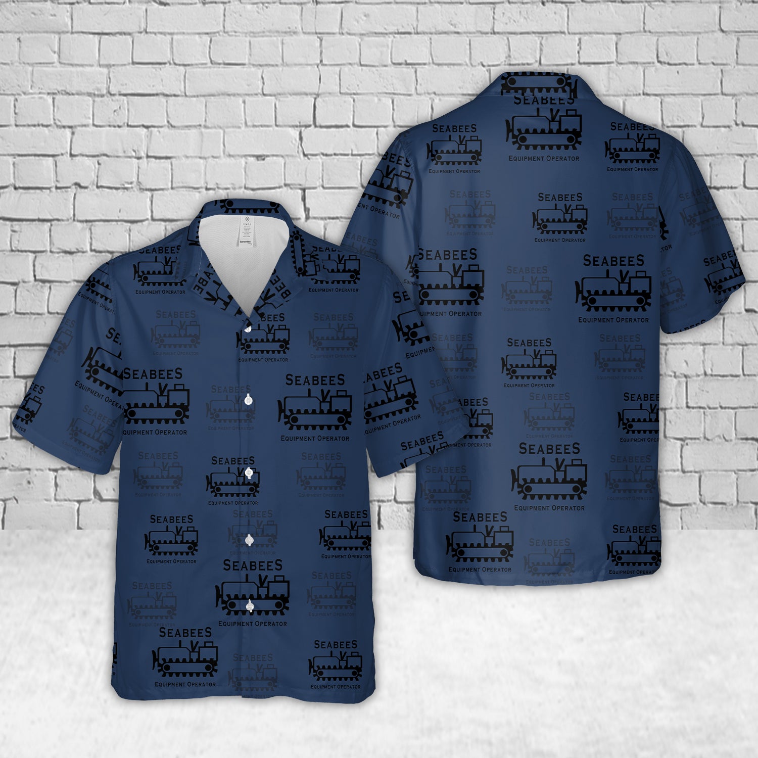 US Navy Seabee EO - Equipment Operator Silhouette Hawaiian Shirt ...