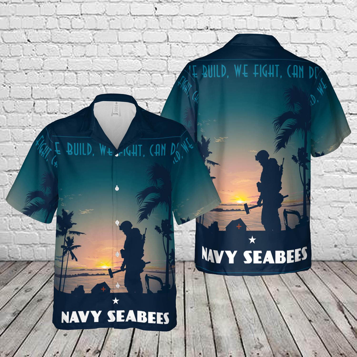 US Navy Seabees Naval Construction Force (NCF) Hawaiian Shirt – Merch Gears
