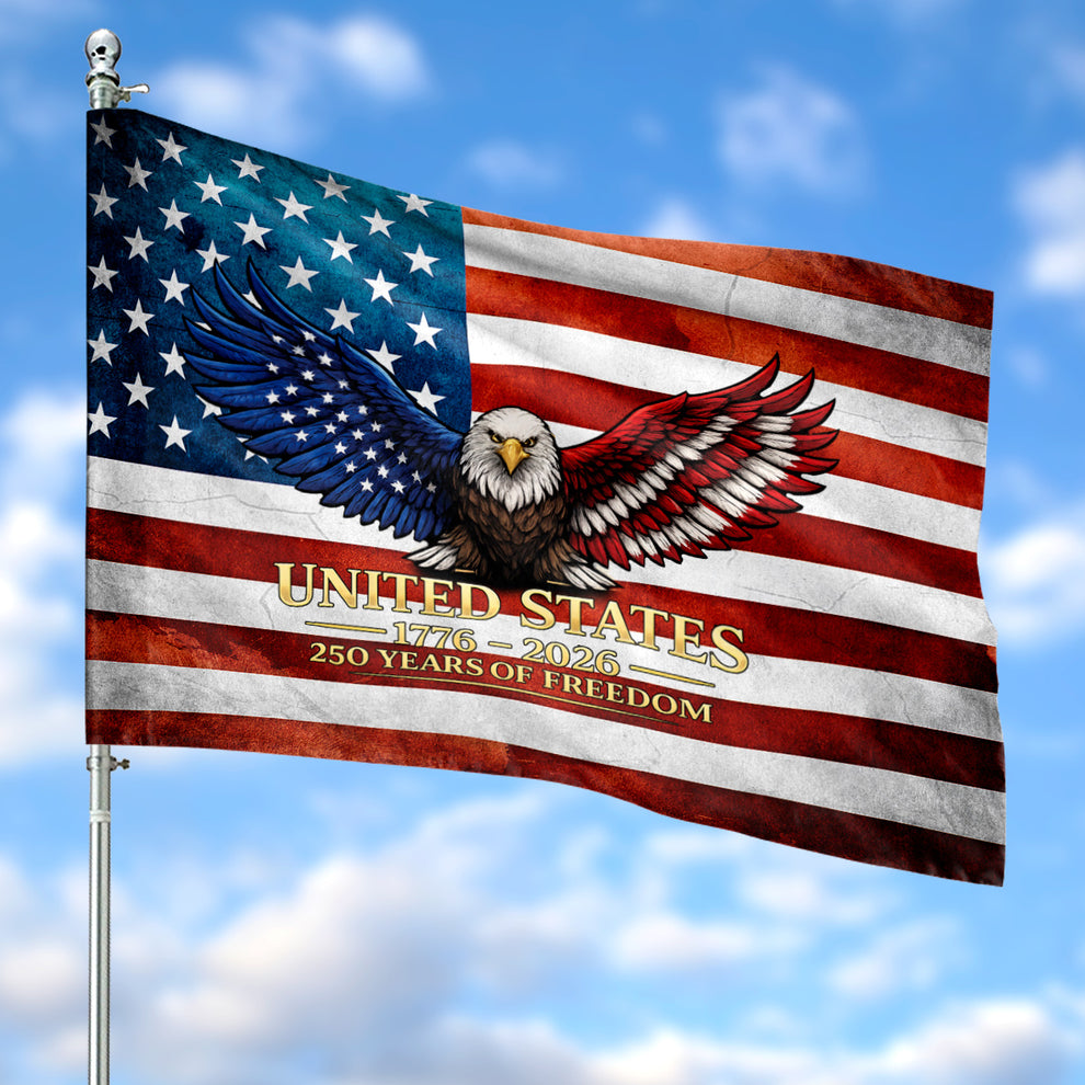United States 250th Anniversary 1776-2026 House Flag – Merch Gears