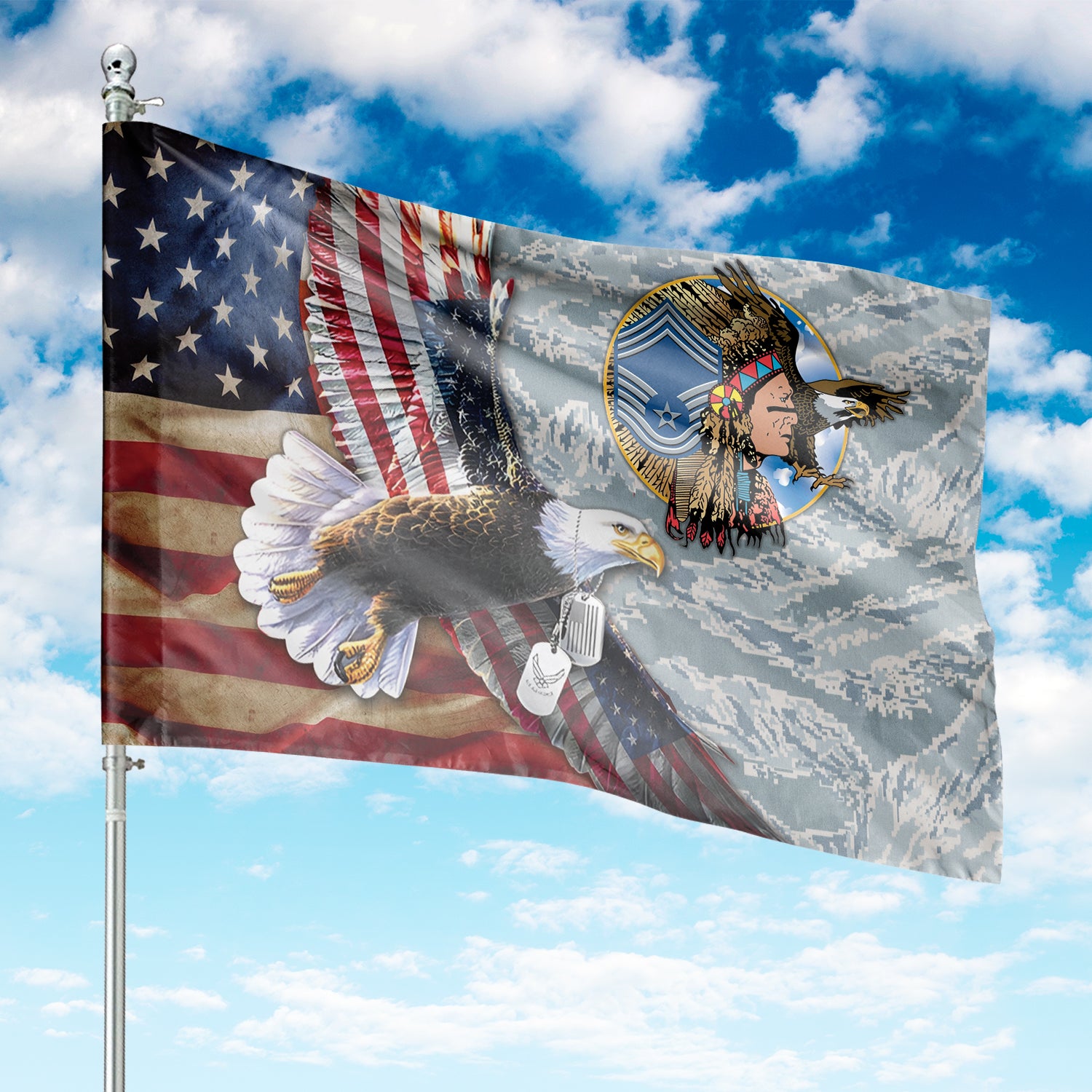 Usaf Chief Head - Chief Master Sergeant Of The Air Force House Flag ...