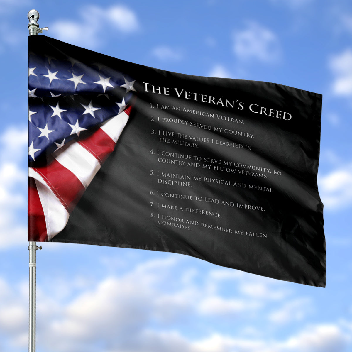 Veteran's Creed I'm A Veteran America House Flag – Merch Gears