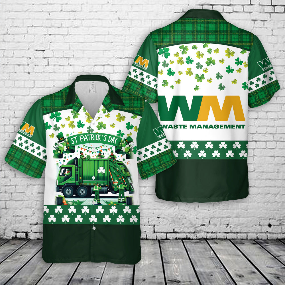 Waste Management, St Patrick's Day Hawaiian Shirt – Merch Gears
