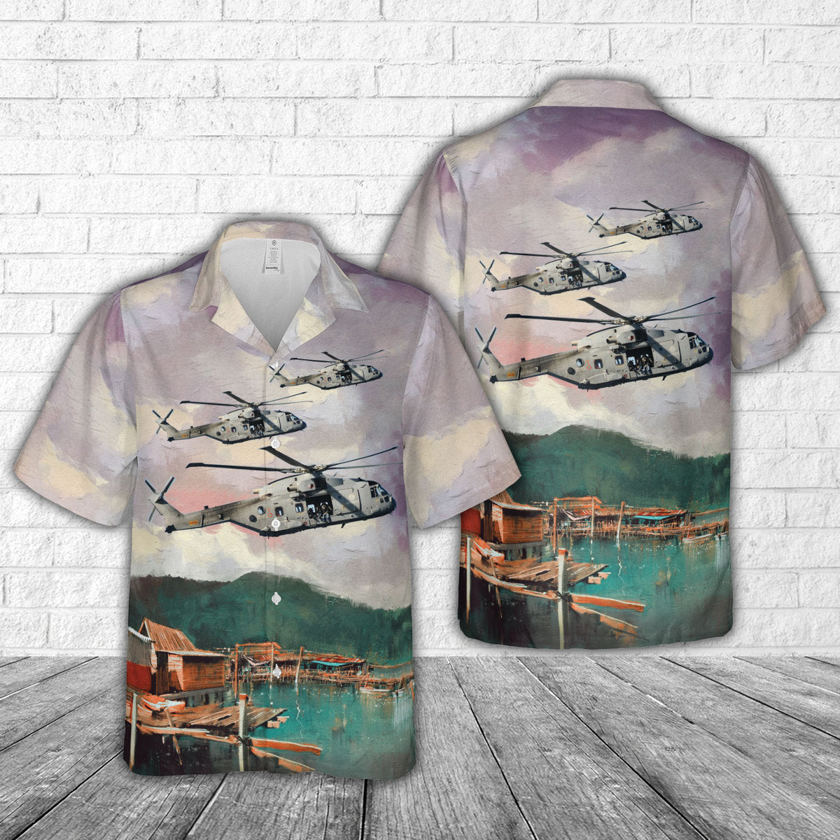 Italian Navy Agusta-Westland EH-101-410 Merlin Hawaiian Shirt – Merch Gears