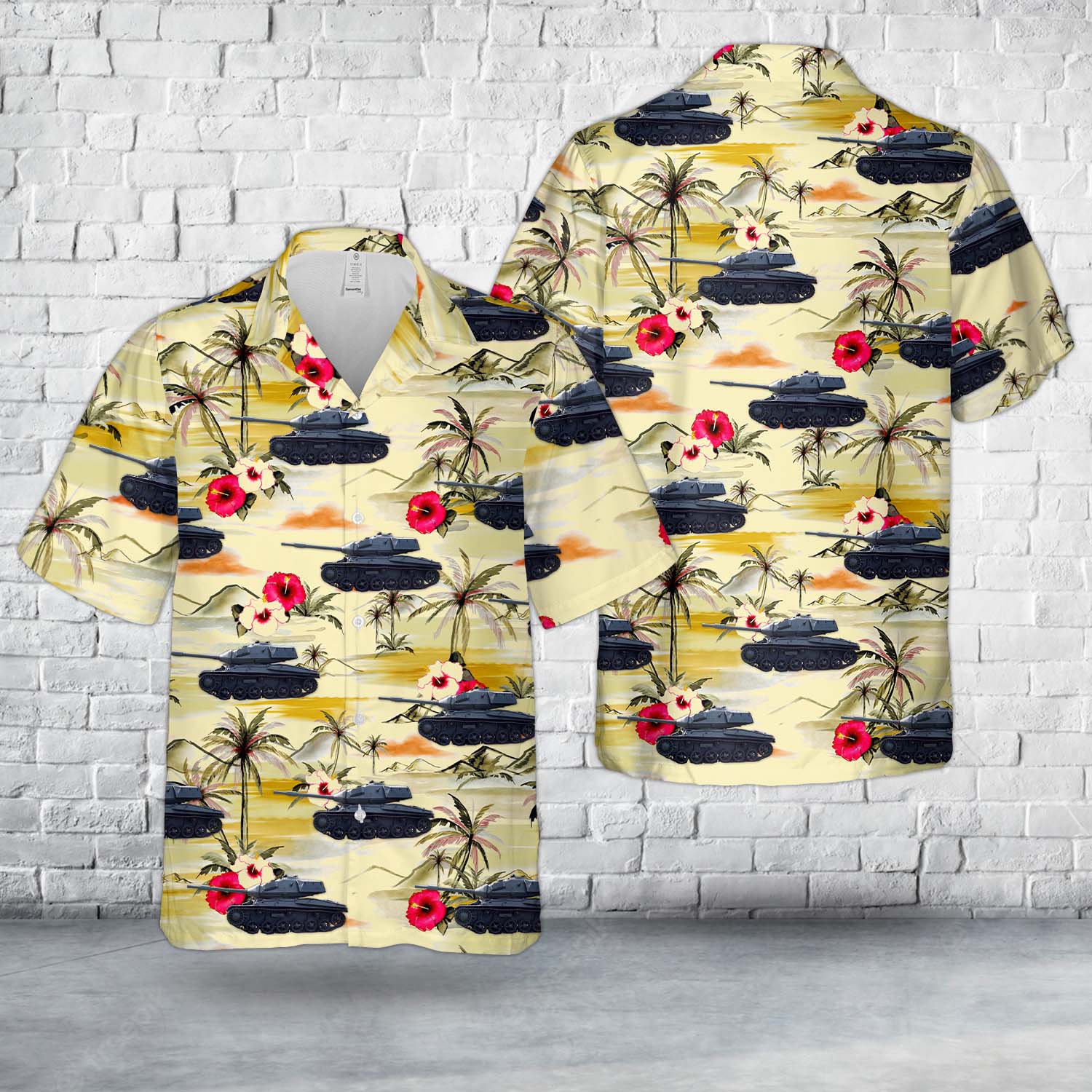 Swedish Army Stridsvagn 74 (strv 74) Tank Hawaiian Shirt – Merch Gears