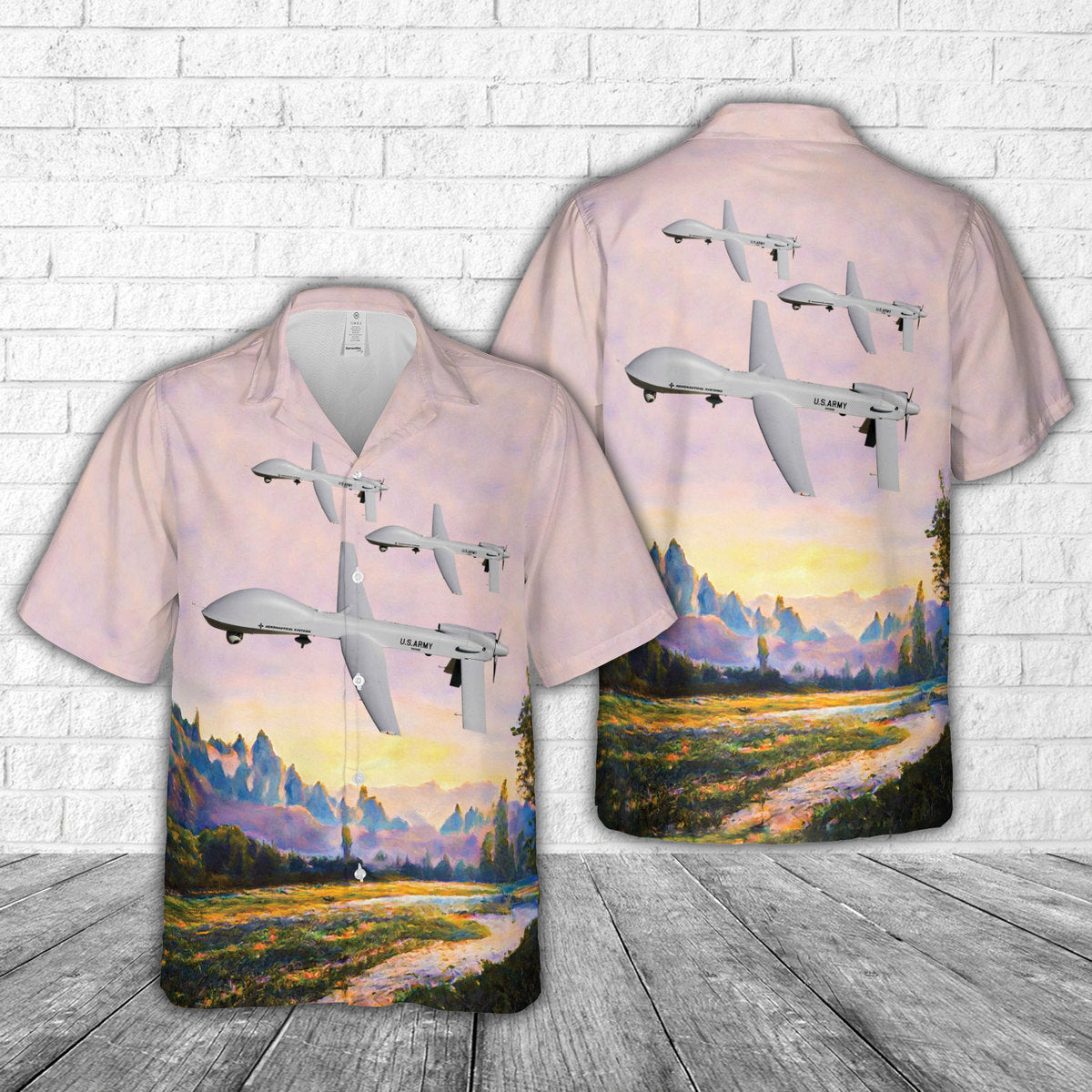 US Army MQ-1C Warrior UAV Hawaiian Shirt – Merch Gears